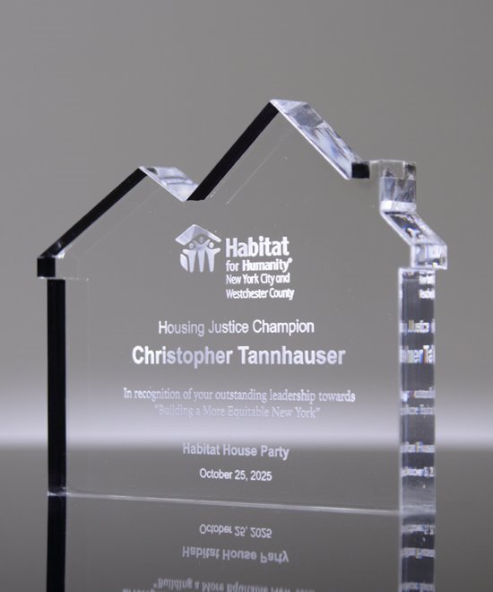 Real Estate Multi House Shape Acrylic Paperweight Trophy | Edco Awards