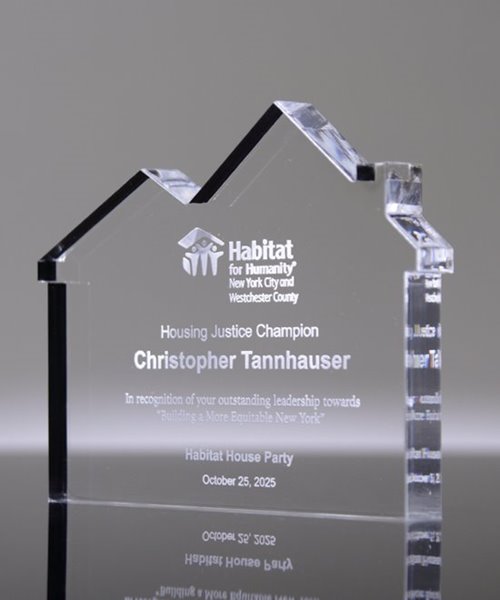 Real Estate Multi House Shape Acrylic Paperweight Trophy | Edco Awards