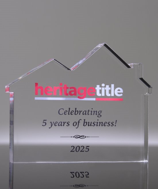 Multi-House Shape Acrylic Paperweight - Full Color Printed | Edco Awards