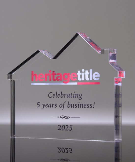 Multi-House Shape Acrylic Paperweight - Full Color Printed | Edco Awards