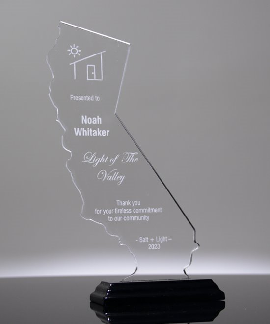 State of California Acrylic Award - Black Base | Edco Awards