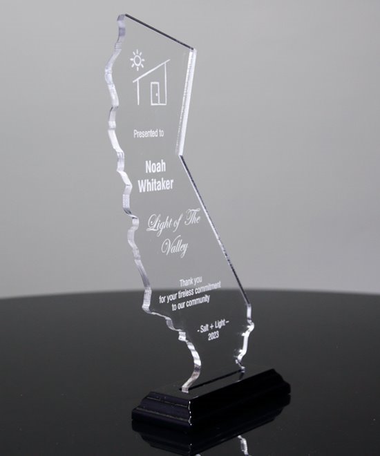 State of California Acrylic Award - Black Base | Edco Awards