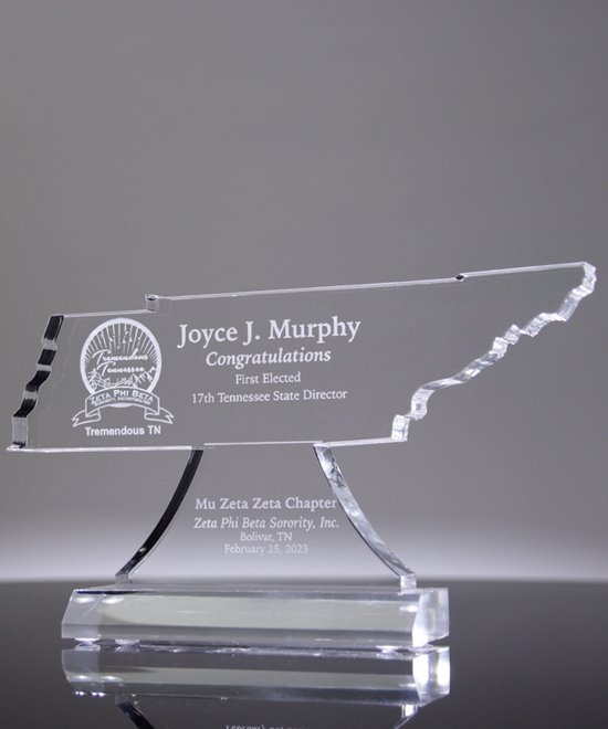 Tennessee Acrylic State Shape Trophy | Edco Awards