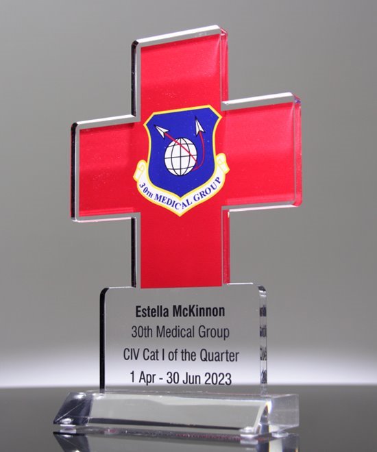 Medical Group Acrylic Cross Trophy | Military Medical Group Award ...