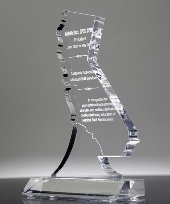 California Acrylic State Shape Trophy | Edco Awards