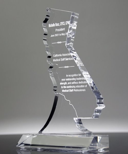 California Acrylic State Shape Trophy | Edco Awards