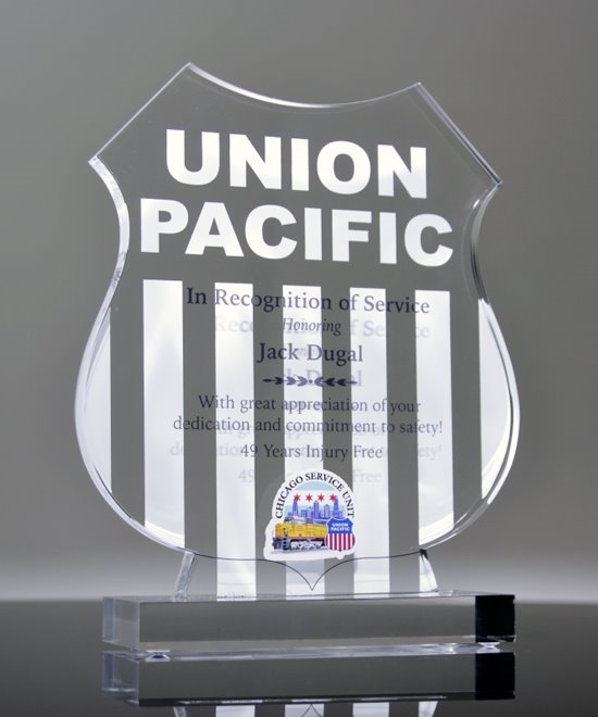 Classic Acrylic Shield Award with Two-Sided Imprint | Edco Awards
