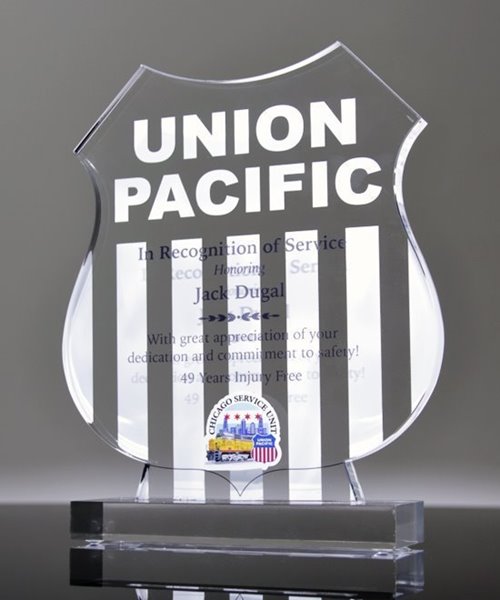 Classic Acrylic Shield Award with Two-Sided Imprint | Edco Awards