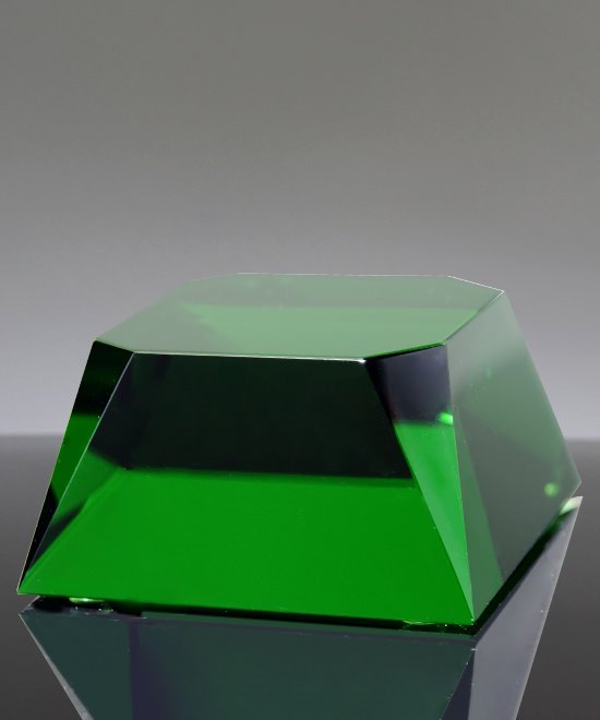 Beveled Green Crystal Slant Mounting Base