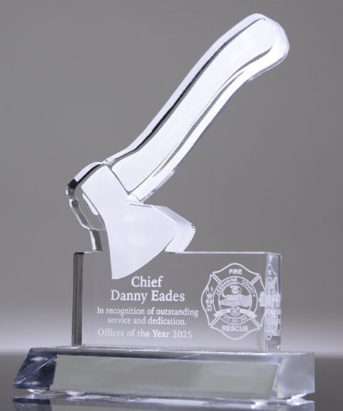 Acrylic Axe Award | Firefighter Trophy | Edco Awards