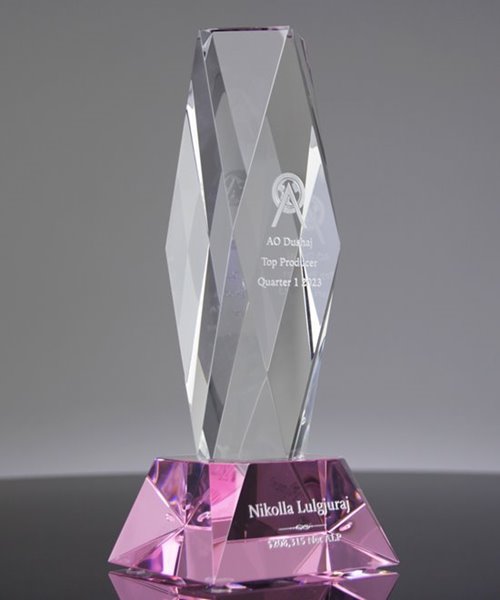 Presidential Tower Pink Crystal Award | Edco Awards