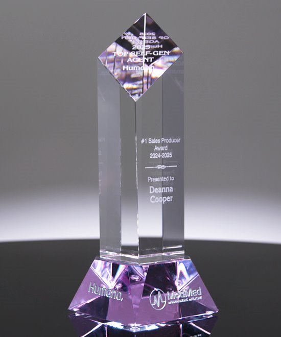 Diamond Tower Purple Crystal Award | Edco Awards