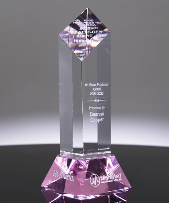 Diamond Tower Pink Crystal Award | Edco Awards