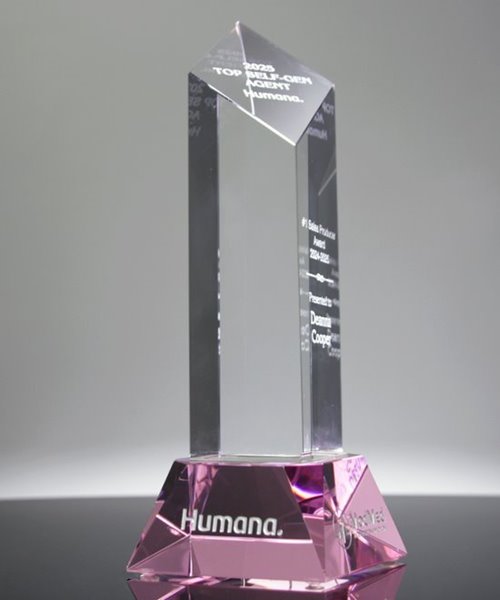 Diamond Tower Pink Crystal Award | Edco Awards
