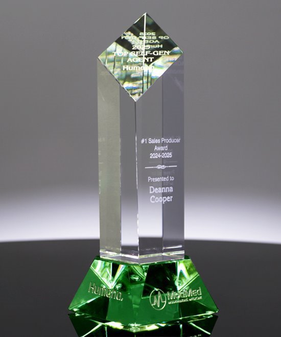 Diamond Tower Green Crystal Award | Edco Awards