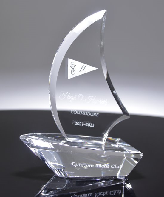 Crystal Sailboat Award | Sailing Trophy CRY715 | Edco Awards
