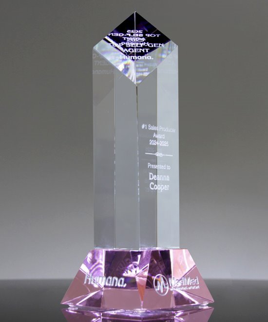 Diamond Tower Pink Crystal Award | Edco Awards
