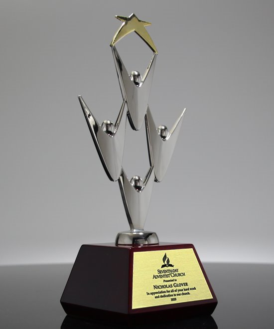 Team Harmony Star Trophy - Silver Tone | 4911-SG | Edco Awards