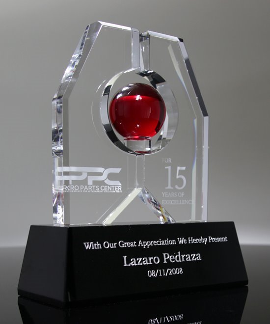 Home / Corporate Awards / Crystal Awards / Galaxy Sphere Red Crystal Award