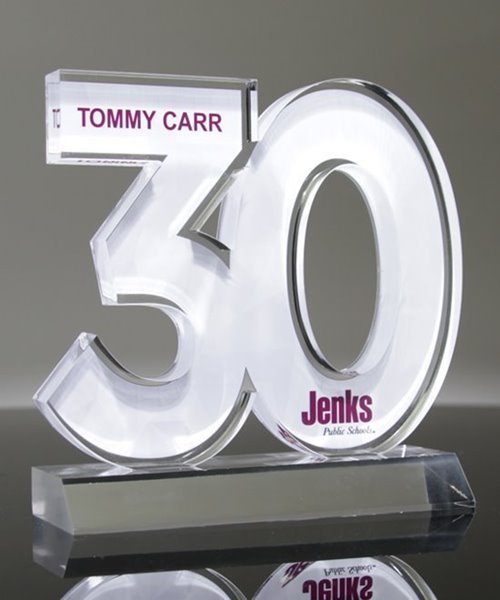 Number 30 Acrylic Award | Edco Awards