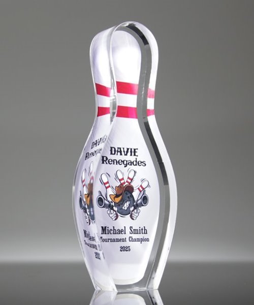 1 Inch Thick Bowling Pin Acrylic Award | Edco Awards
