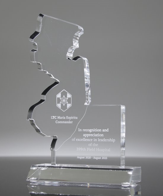 New Jersey Acrylic State Shape Trophy | Edco Awards