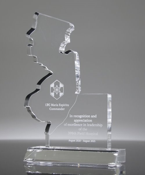 New Jersey Acrylic State Shape Trophy | Edco Awards