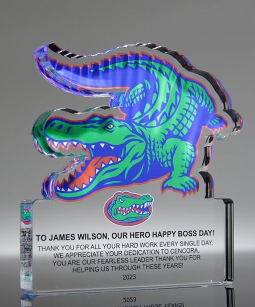 Acrylic Alligator Trophy | Gator Award | Edco Awards