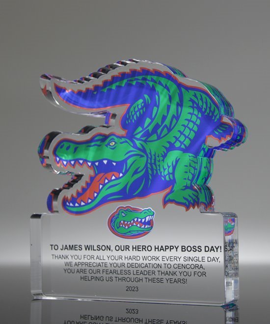 Acrylic Alligator Trophy | Gator Award | Edco Awards