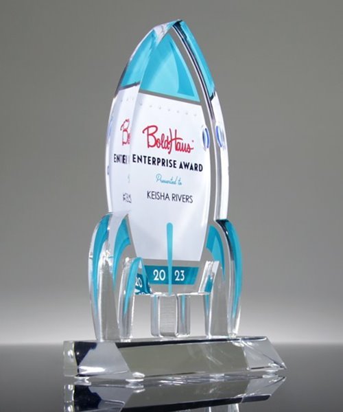 Retro Rocket Trophy on Base | Edco Awards