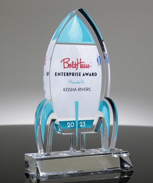 Retro Rocket Trophy on Base | Edco Awards