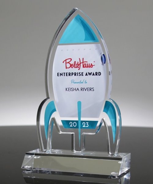 Retro Rocket Trophy on Base | Edco Awards