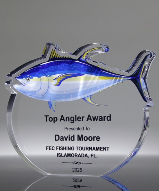 Blue Fin Tuna Fishing Acrylic Trophy | Edco Awards