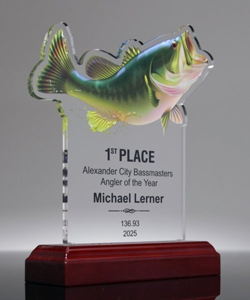 Bass Fishing Acrylic Trophy | Edco Awards