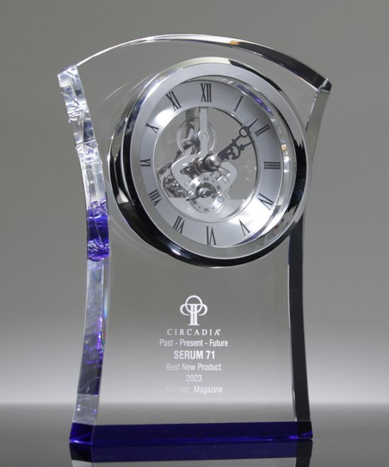 Sapphire Crystal Timekeeper - Desk Clock Award | Edco Awards