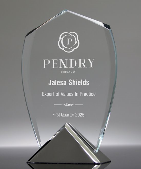 Crystal Shield Trophy | Shield Award Plaque | Edco Awards