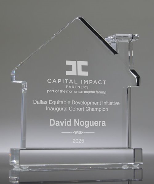 Clear Crystal House Award on Base | Edco Awards