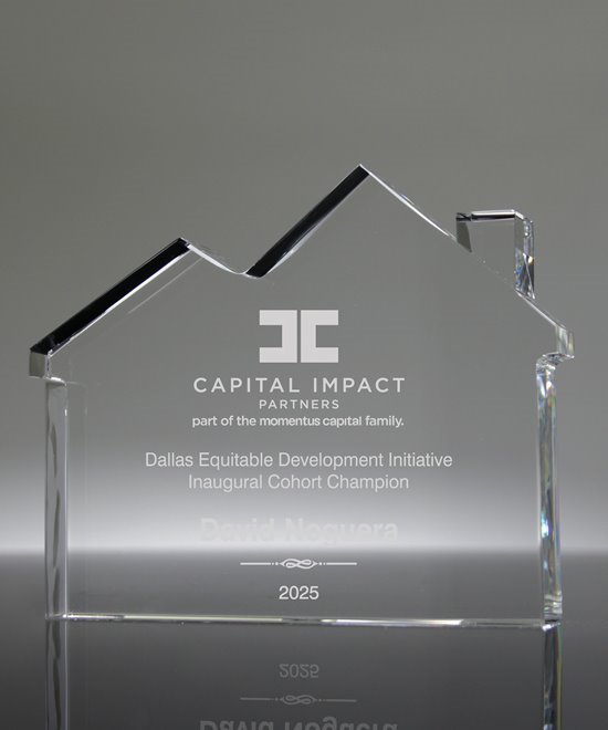 Free Standing Multi House Crystal Trophy | Edco Awards