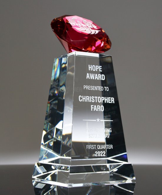 Diamond Spire Red Crystal Award | 1010RD | Edco Awards