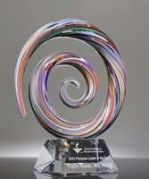 Show details for Lotus Spiral Art Crystal Award