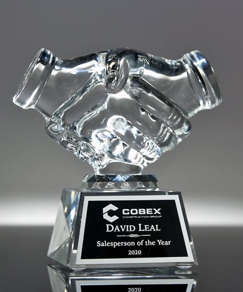Crystal Hand Shake Award | Edco Awards