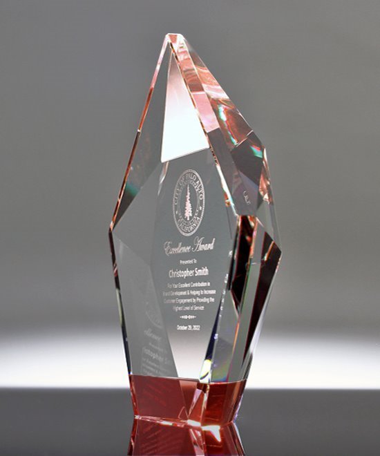 Multi-Faceted Ruby Diamond Crystal Award | YX-1506C | Edco Awards