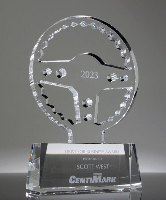 Crystal Steering Wheel Award | Racing Wheel Trophy | Edco Awards