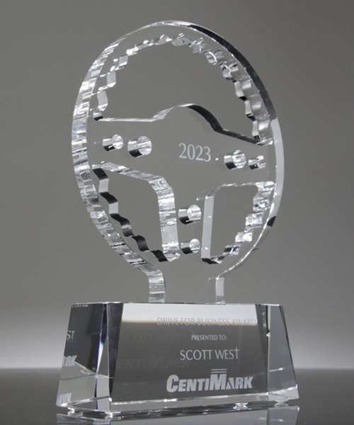 Crystal Steering Wheel Award | Racing Wheel Trophy | Edco Awards