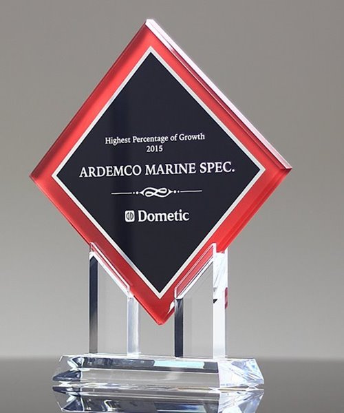Red Border Diamond Acrylic Award | Edco Awards