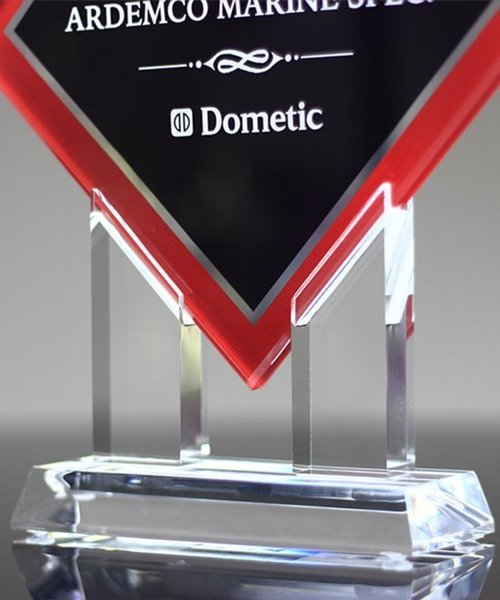 Red Border Diamond Acrylic Award | Edco Awards