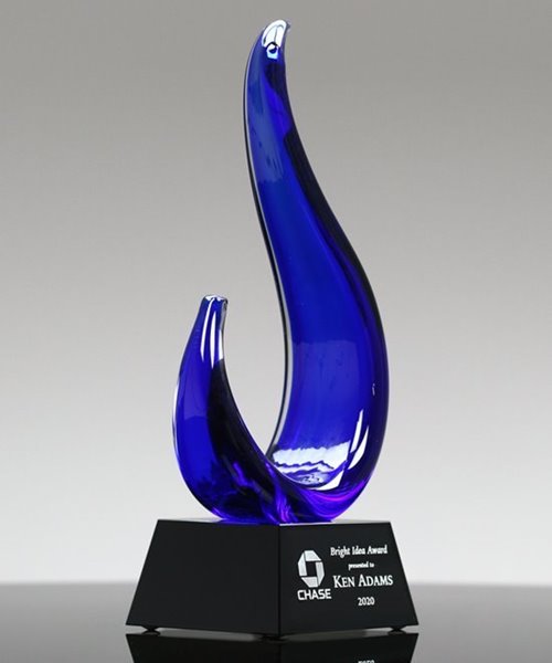 Blue Spark Art Glass Award | Edco Awards