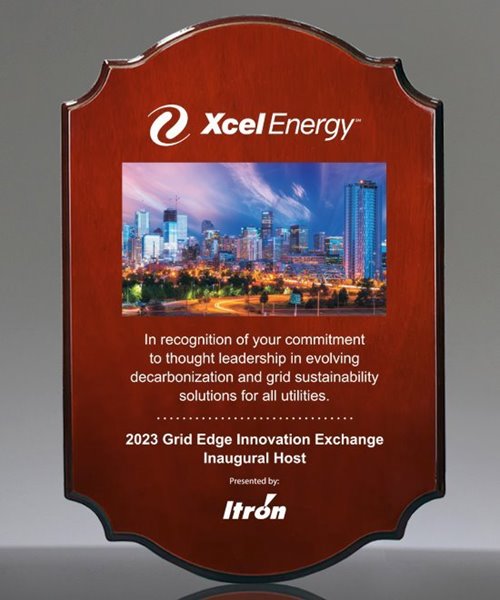 Scalloped Edge Rosewood Plaque - Full Color Imprint | Edco Awards