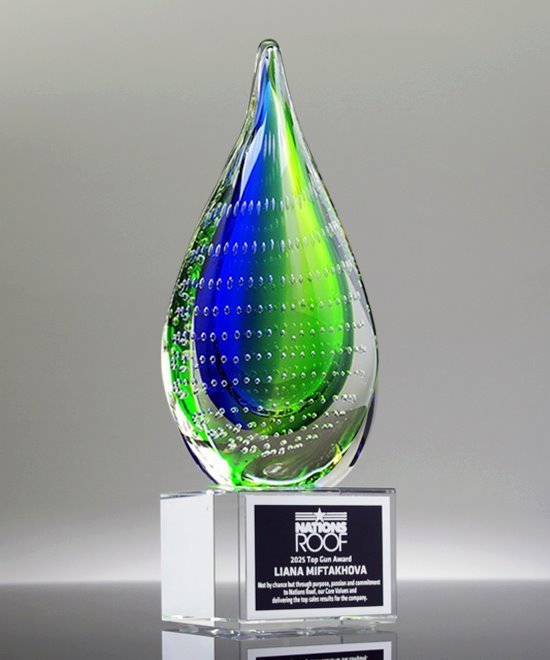 Cascading Droplet Art Glass Award | Edco Awards