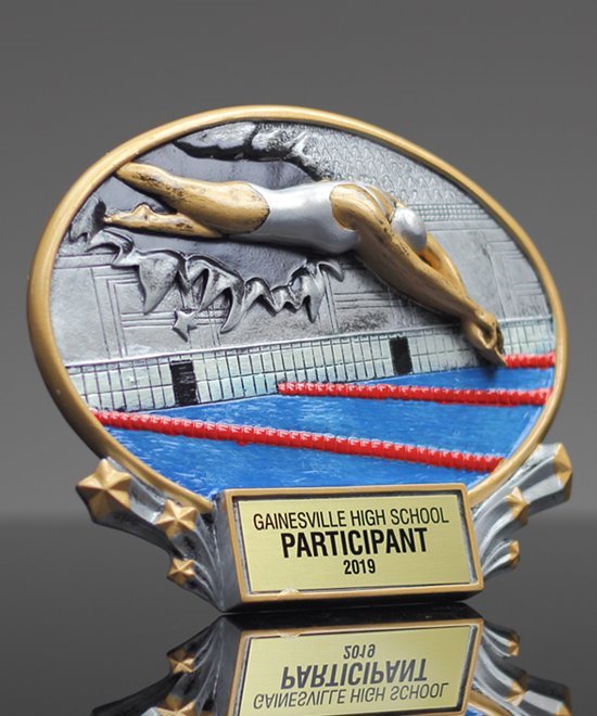 3D Xplosion Swimming Resin Trophy - Female | Edco Awards